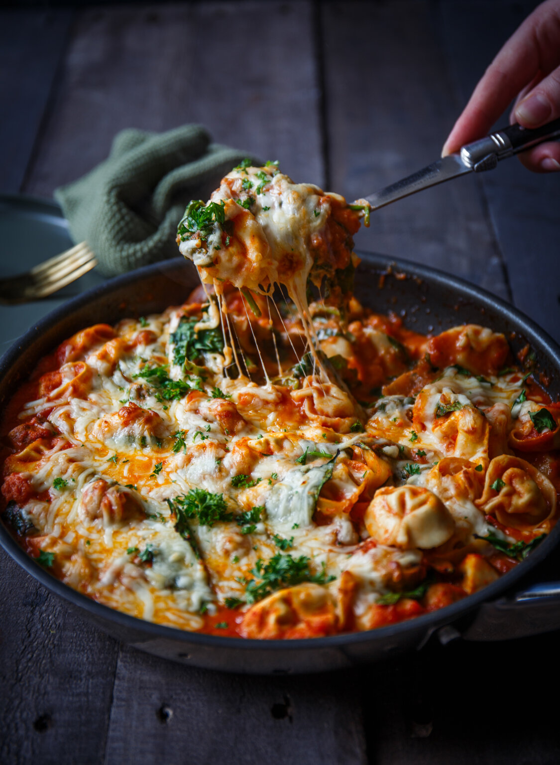 Spinach & Mushroom Tortellini Bake - Pasta Vera